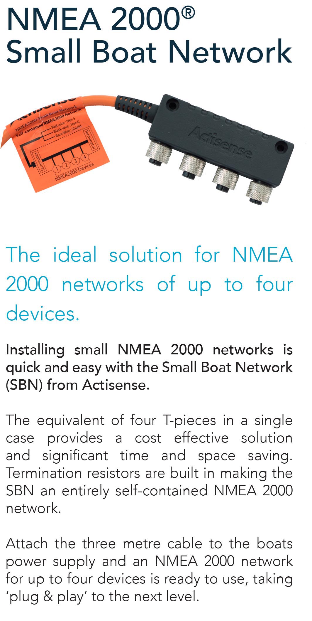 Actisense NMEA 2000 Self-Contained Boat Network 4 Port